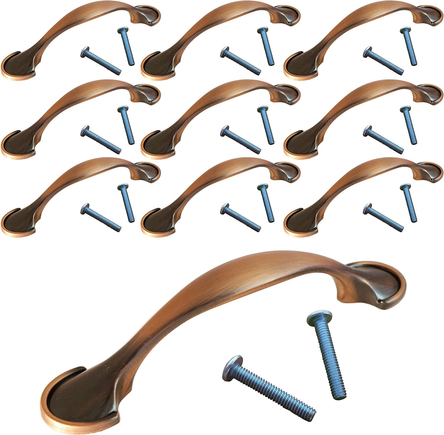 (25 Pack, CC: 3 Inch) Kelly Hardware Antique Copper Kitchen Cabinet ...