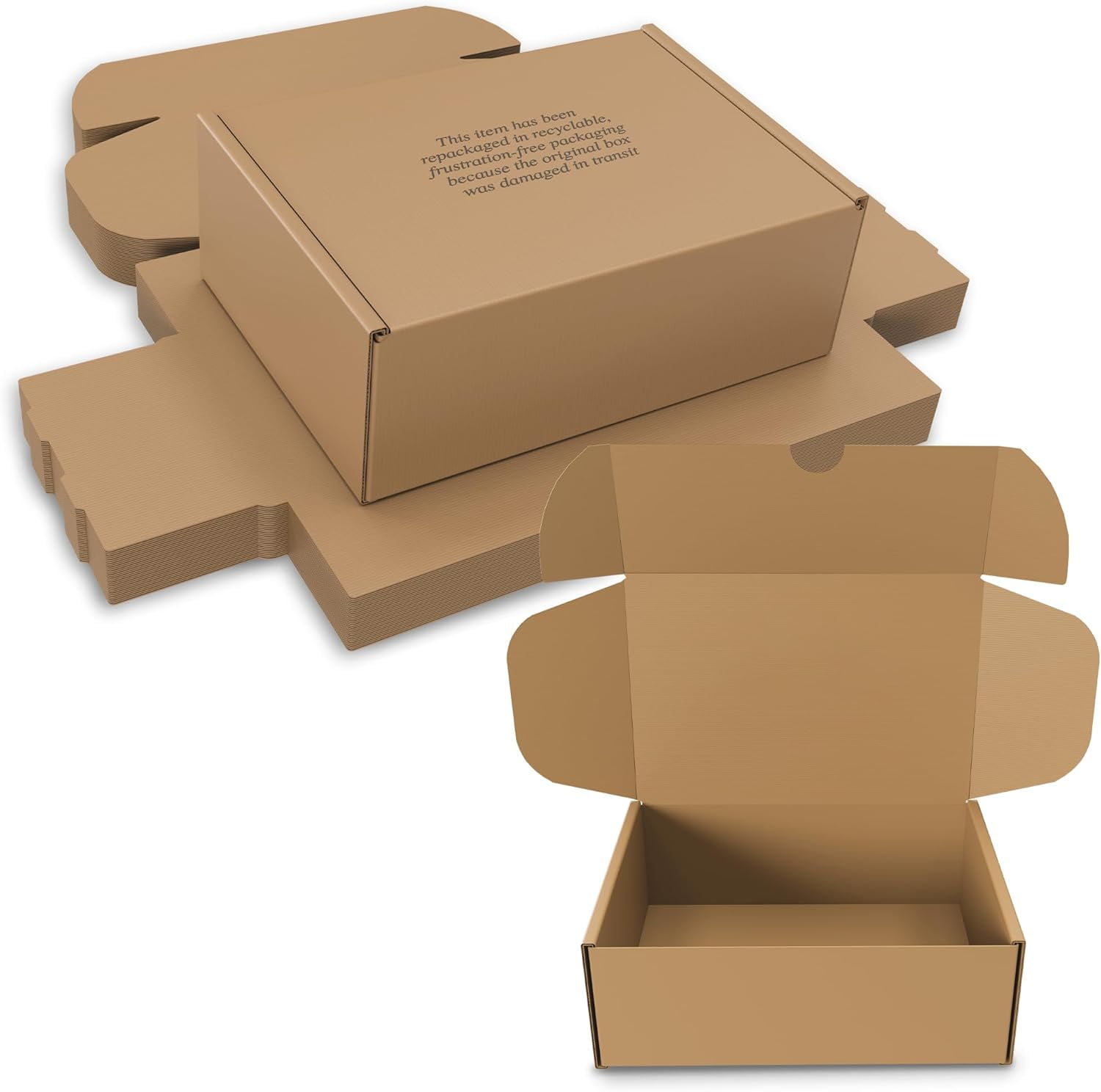 (25 Pack) Cardboard Shoe Boxes – Large 14.625x9.5x5.125 Inch | Heavy Duty Shoe Boxes for ...