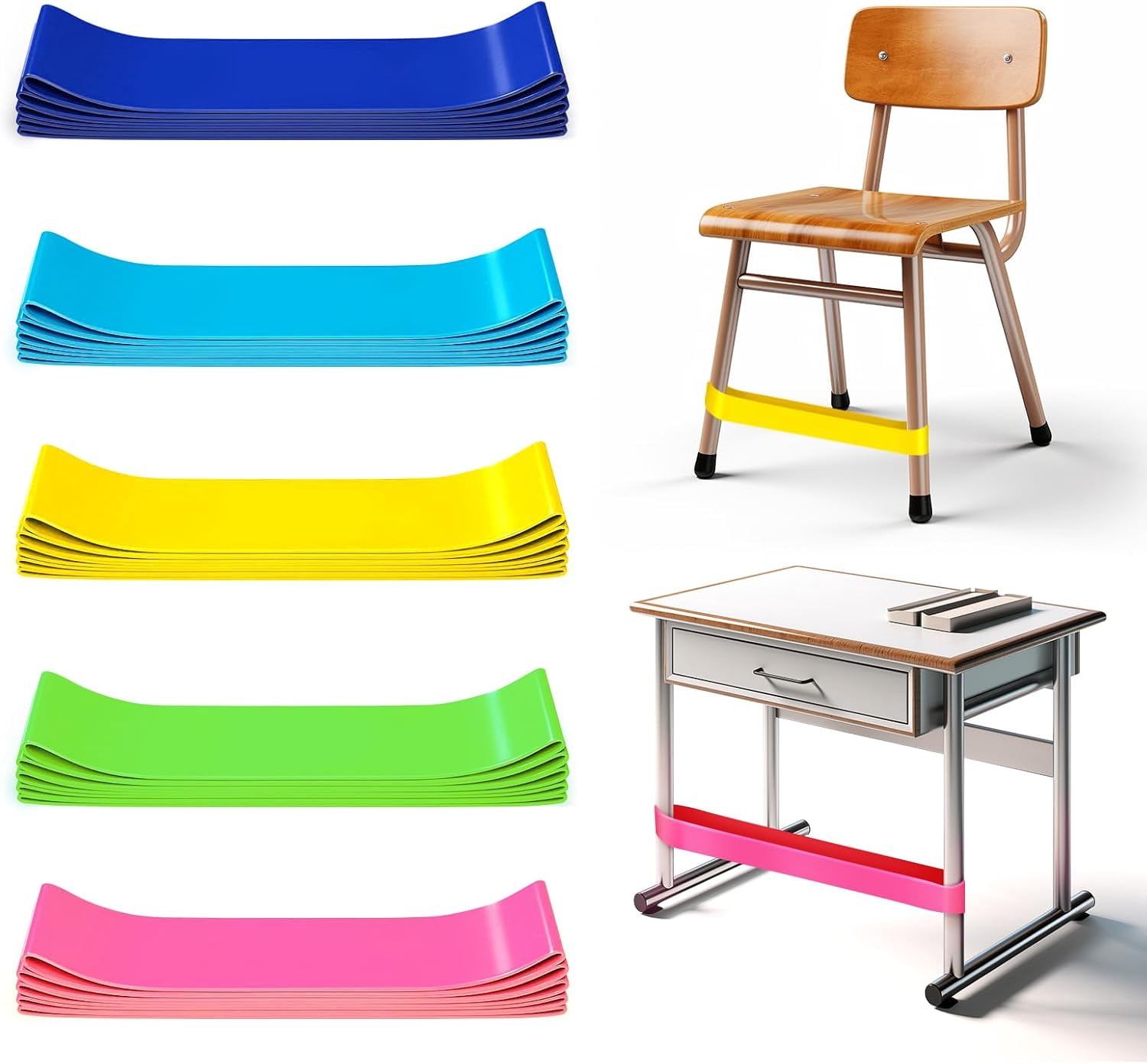 25 Pack Chair Bands for People with Fidgety Feet, ADHD Tools for People ...