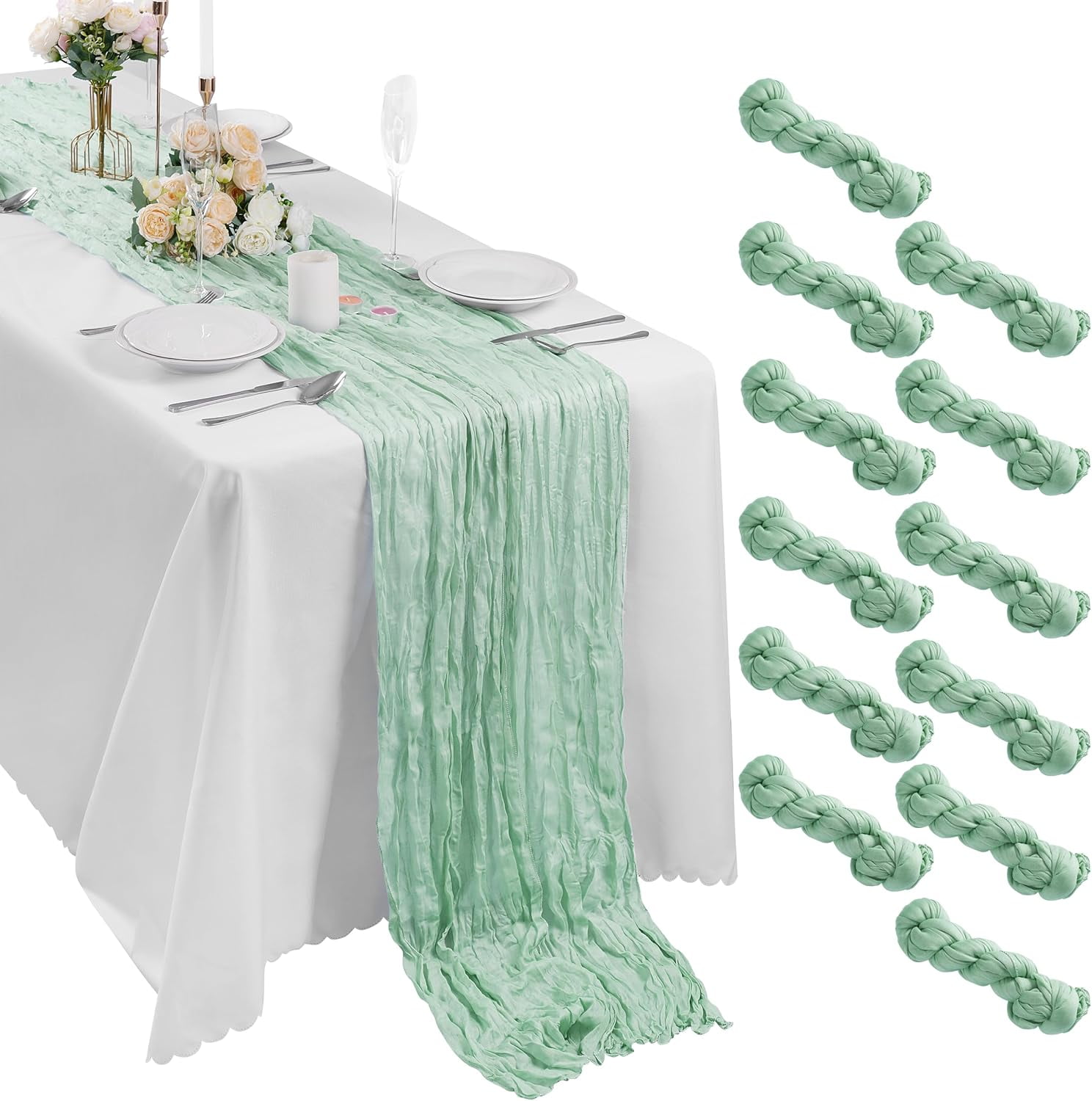 25 Pack Cheesecloth Table Runner 17x108 Inch Long Gauze Cheese Cloth ...