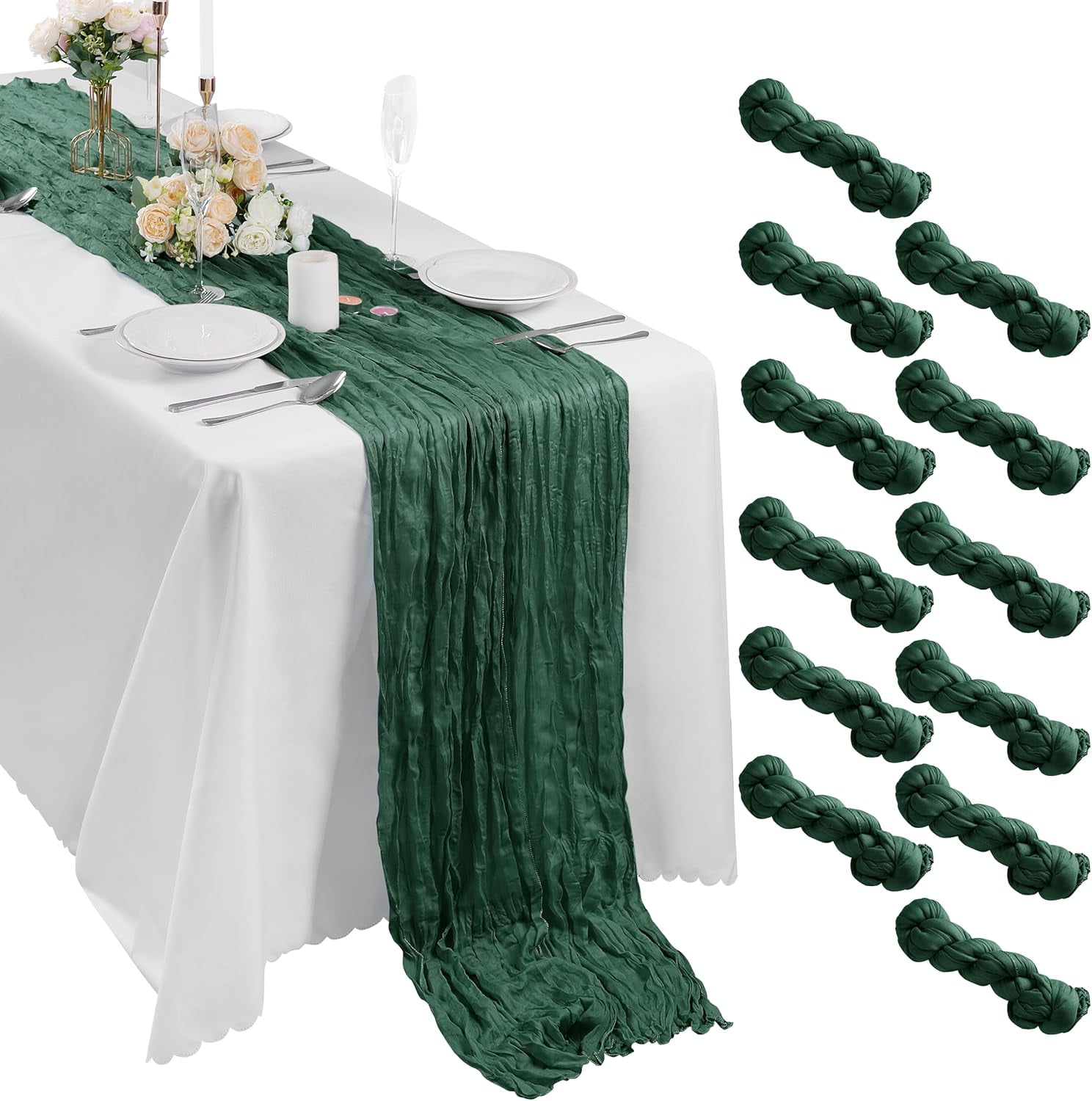 25 Pack Cheesecloth Table Runner 17x108 Inch Long Gauze Cheese Cloth ...