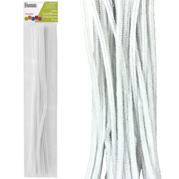 25 Pack Chenille Craft Stems with Flexible Wire Core and Soft Fuzzy ...