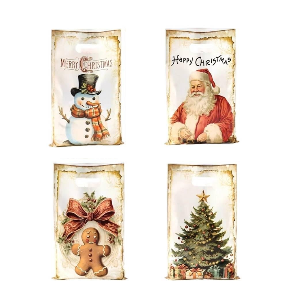 25 Pack Christmas Gift Bags, Santa Claus Party Decoration - Plastic ...