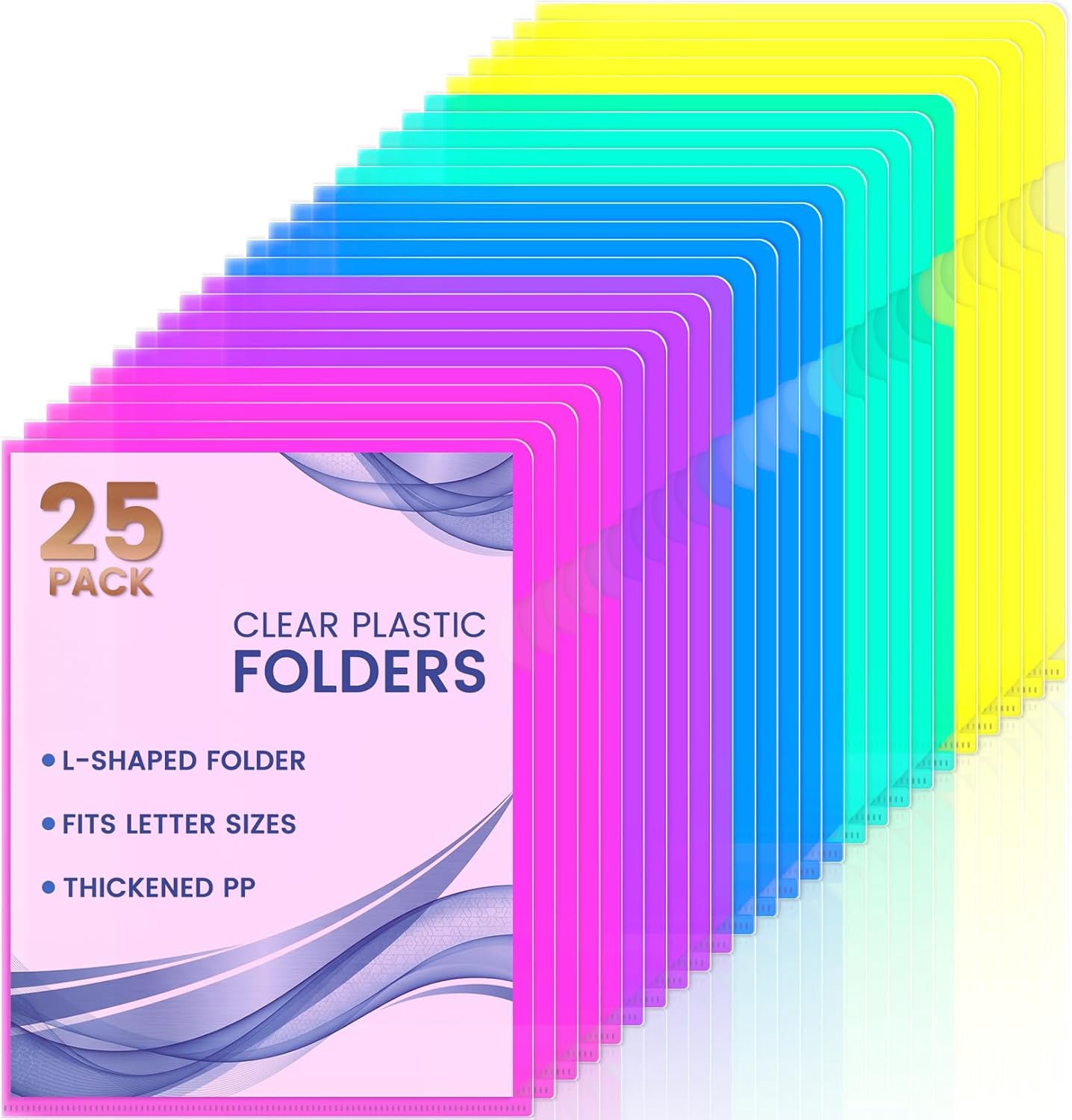 25 Pack Clear Document Folder Project Pockets, Clear Plastic Folders ...