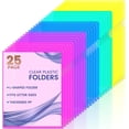 25 Pack Clear Document Folder Project Pockets, Clear Plastic Folders ...