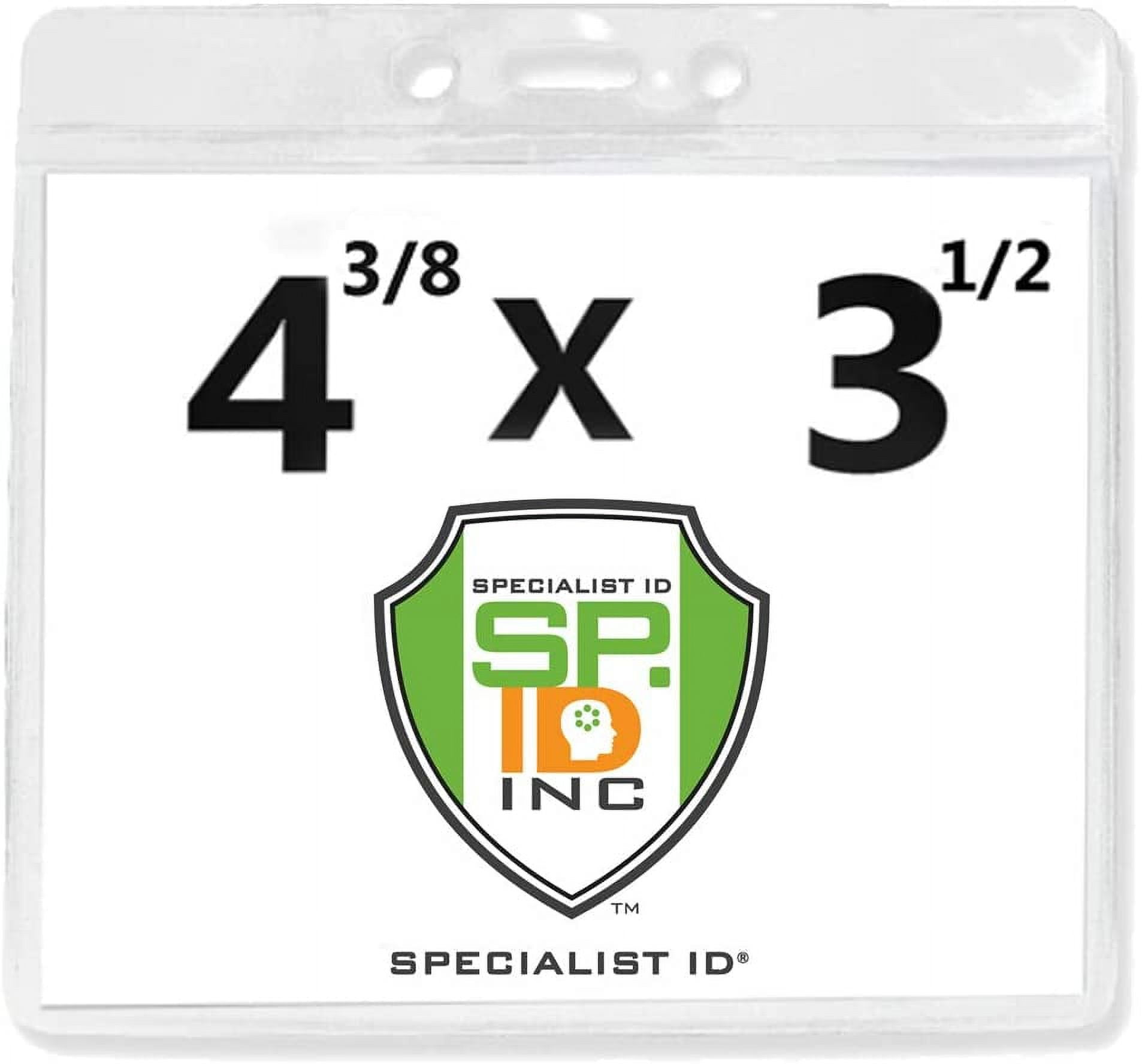 25 Pack - Clear Name Badge Holder 4x3 - Heavy Duty Extra Large 4 3/8 x ...