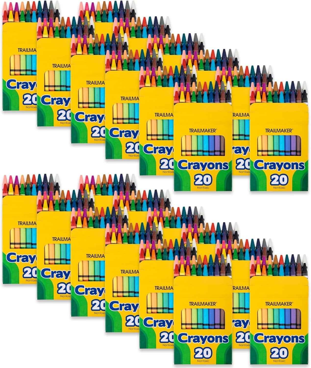 25 Pack of Crayons Containing 20 Crayons Per Box for Coloring - 500 ...