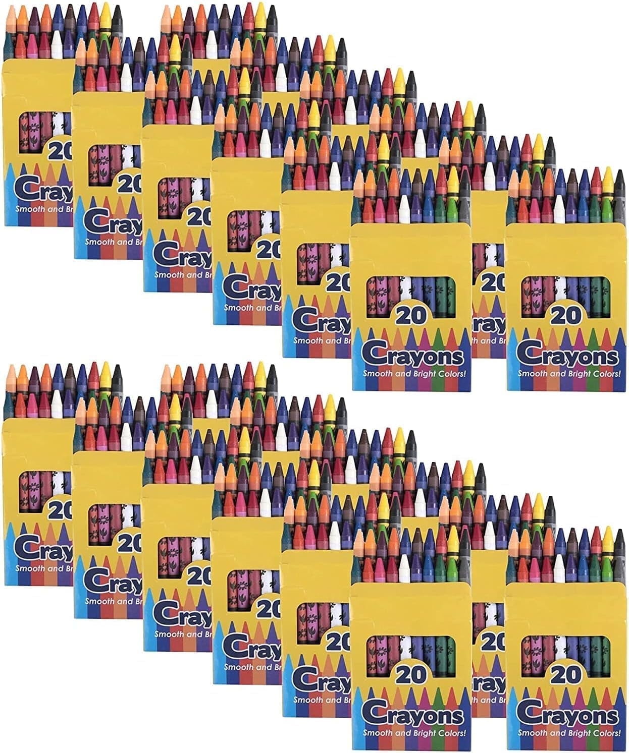 25 Pack of Crayons Containing 20 Crayons Per Box for Coloring - 500 ...