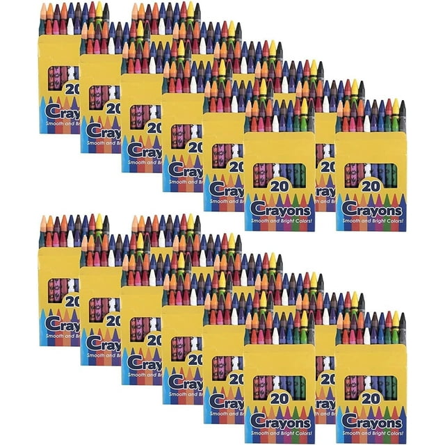 25 Pack of Crayons Containing 20 Crayons Per Box for Coloring - 500 ...