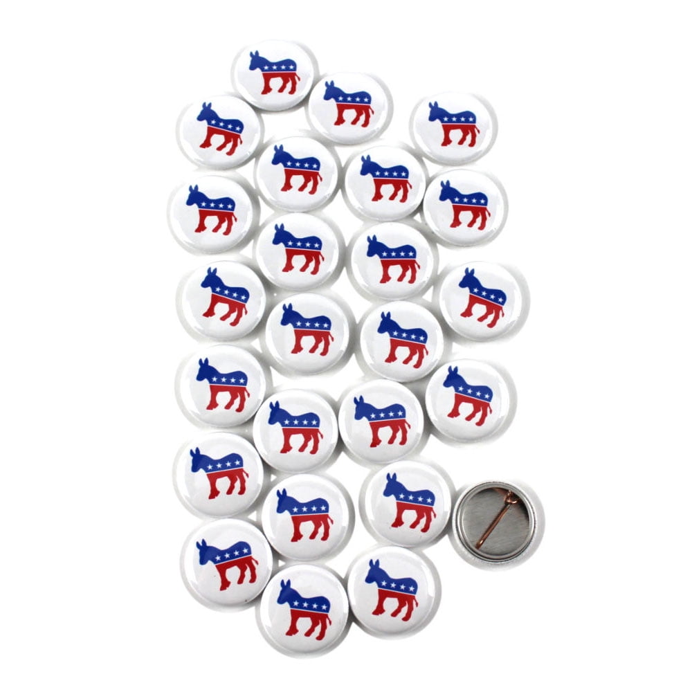 25 Pack - Democrat Party Symbol Pinback Buttons - 1 Inch - Walmart.com