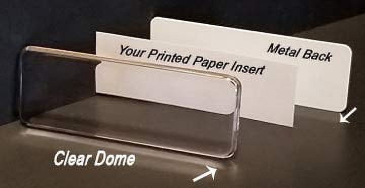 25 Pack Dome Name Badge Kit 1" X 3" Includes Magnet and Pin Fasteners ...