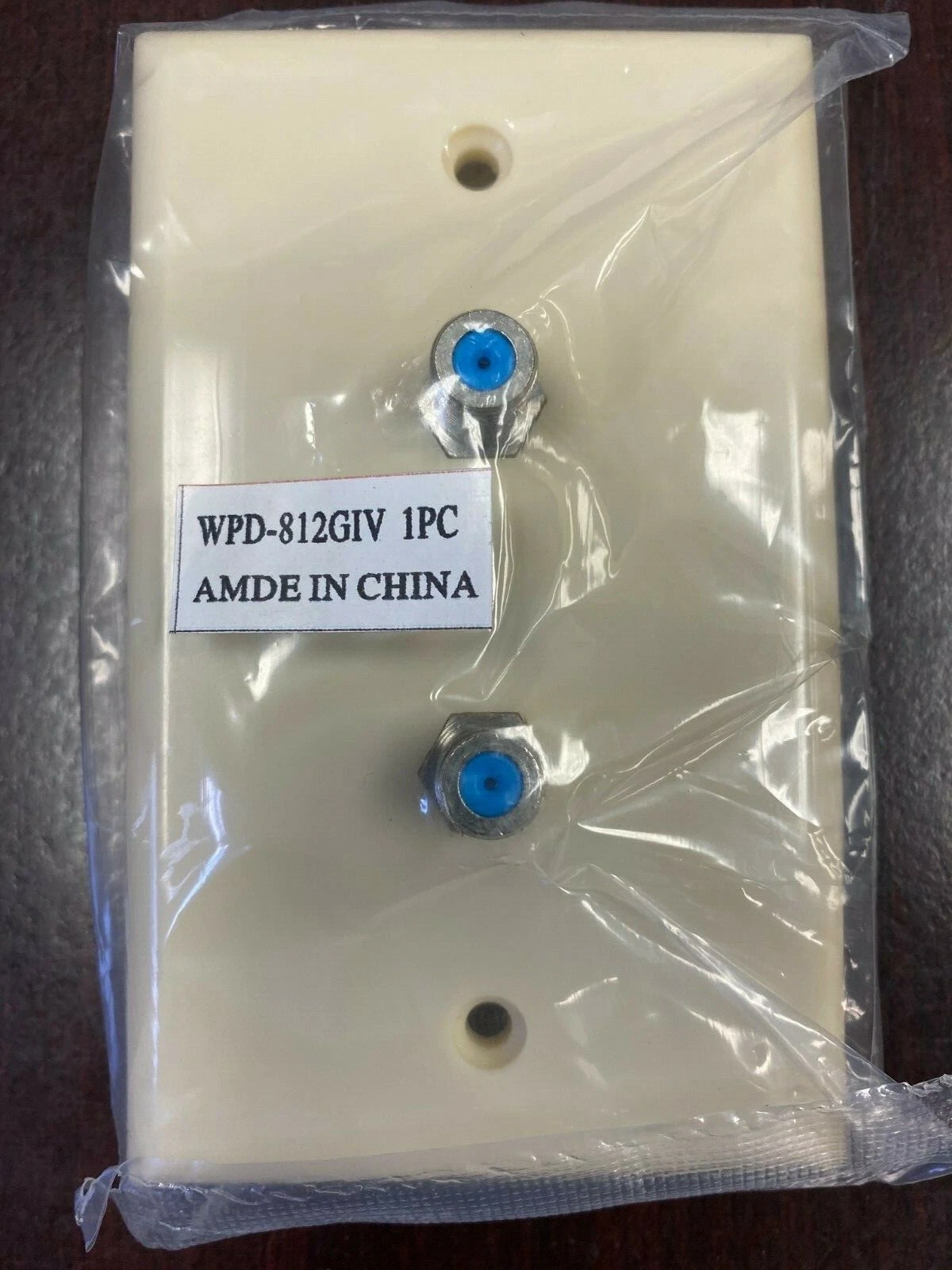 25 Pack Dual Coaxial Cable Wall-Plate Ivory Color 3Ghz F Cable Tv ...