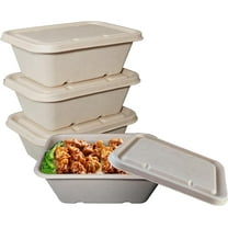 (200 Pack) EcoQuality 34oz Disposable Bowls - Rectangular Compostable ...