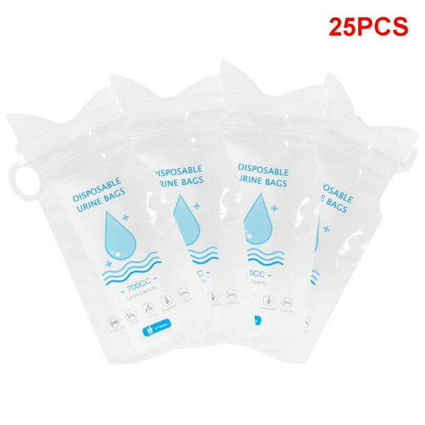 25-Pack Emergency Disposable Urine Bags - 700ML Portable Unisex Urinal ...