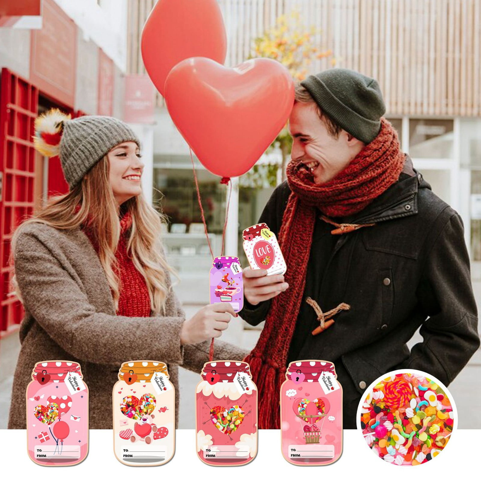 25 Pack Candy Cards With Drifting Bottle Shaped Cards For Valentine's Day Party Gift Exchange ...