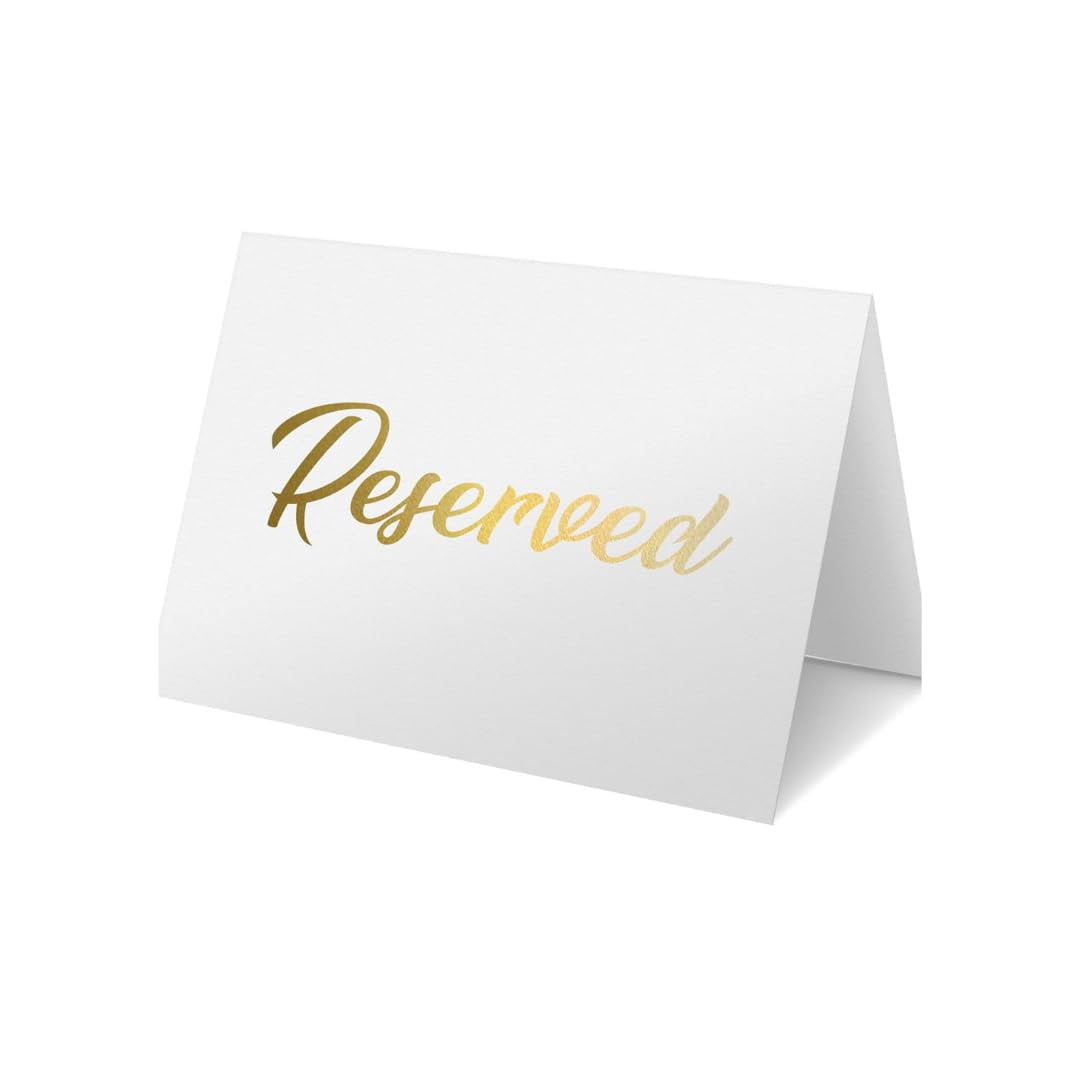 25 Pack Gold Reserved Table Signs for Wedding Party, Restaurant ...