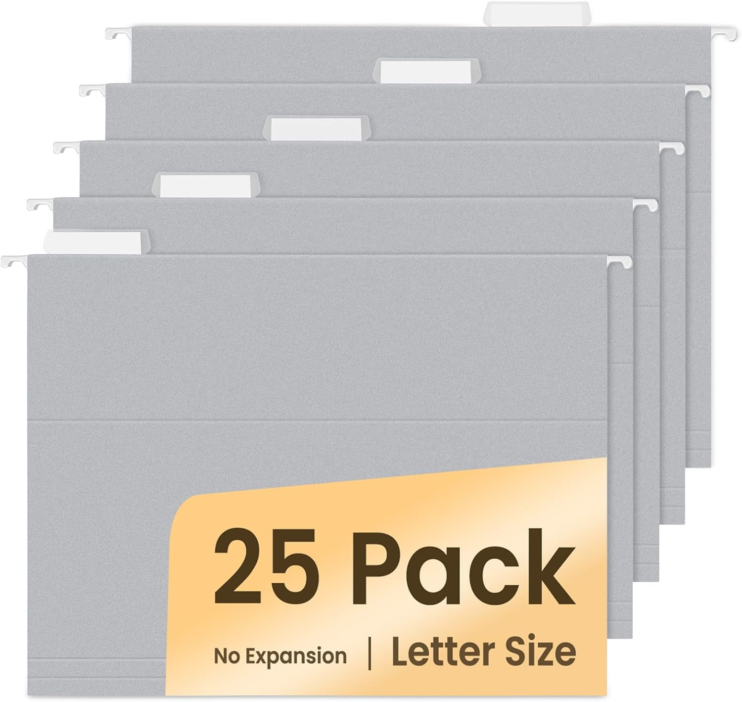 25 Pack Hanging File Folders, Gray Folders, Hanging File Folders Letter ...