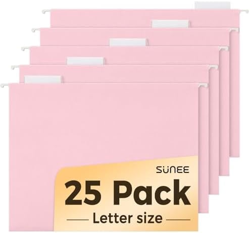 25 Pack Hanging File Folders, Pink Folders, Hanging File Folders Letter ...