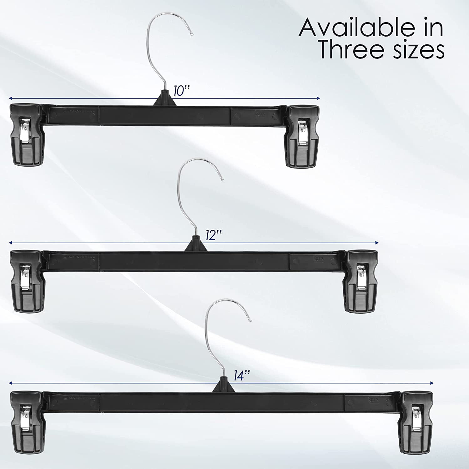 25 Pack Heavy Duty Plastic Bottoms Hangers with Ridged Pinch Clips ...