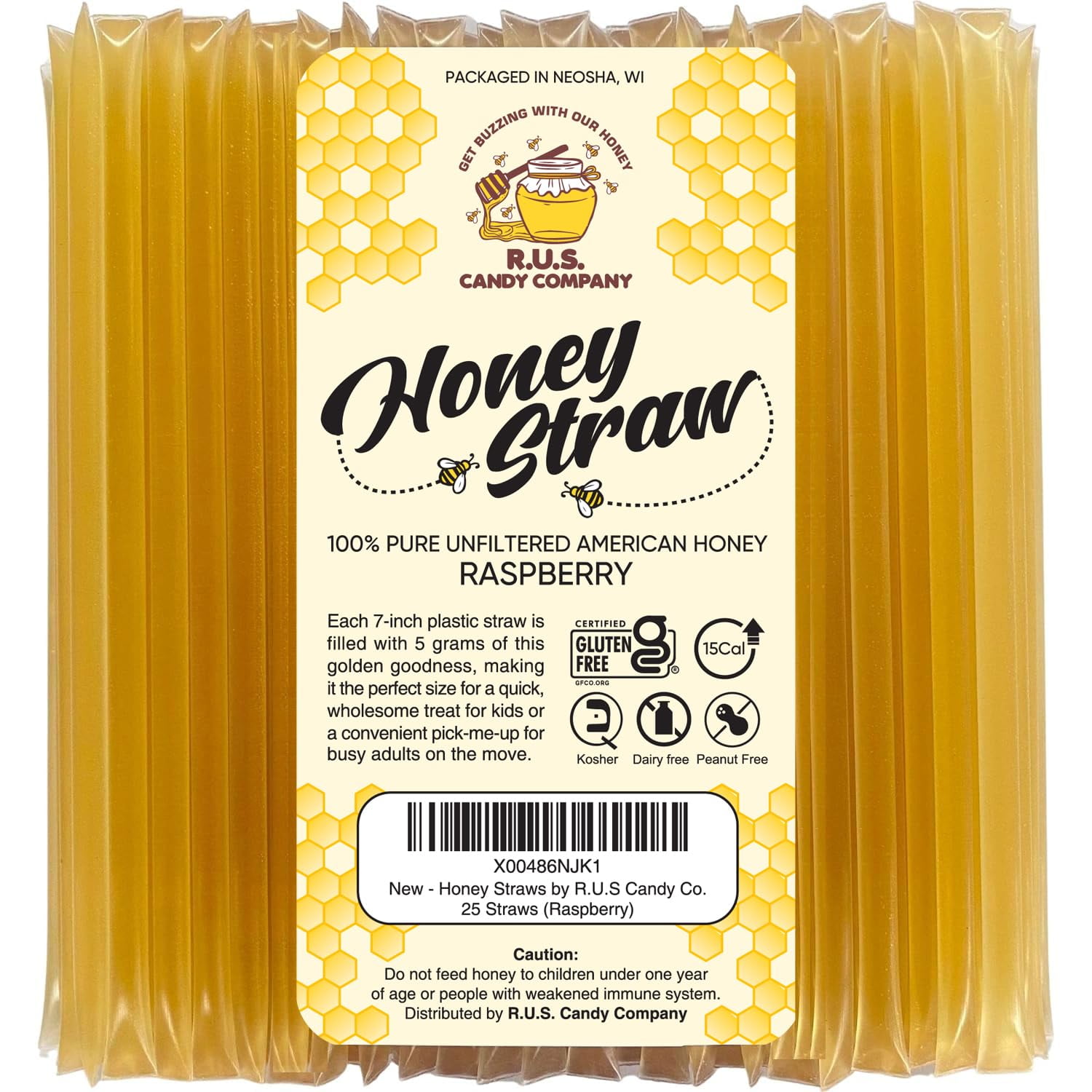 25 Pack Honey Sticks GGA1 For Tea, Snacking, Honey Packets Single Serve ...
