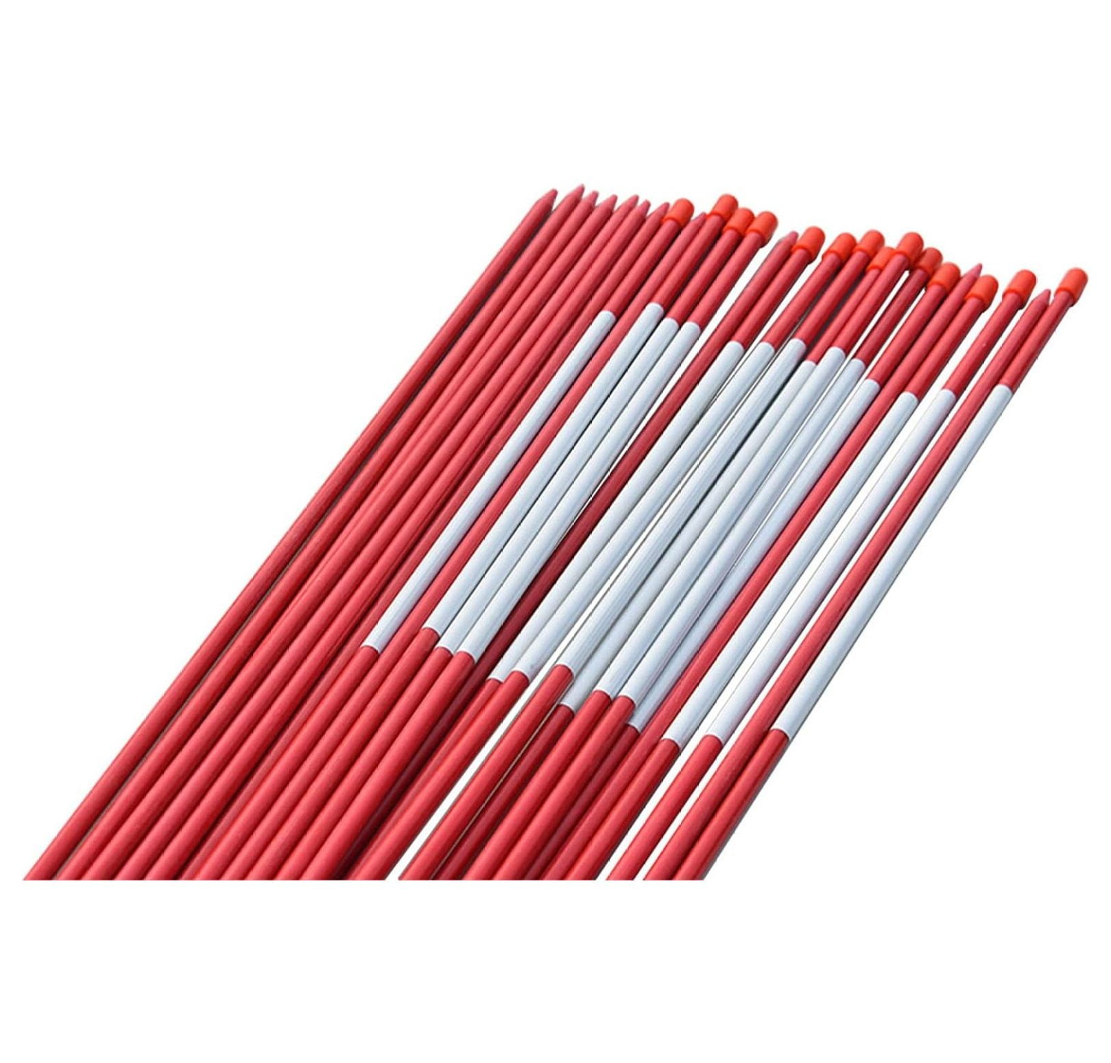 25-Pack Inch Driveway Markers Pole Red Reflective Markers Snow Stakes ...