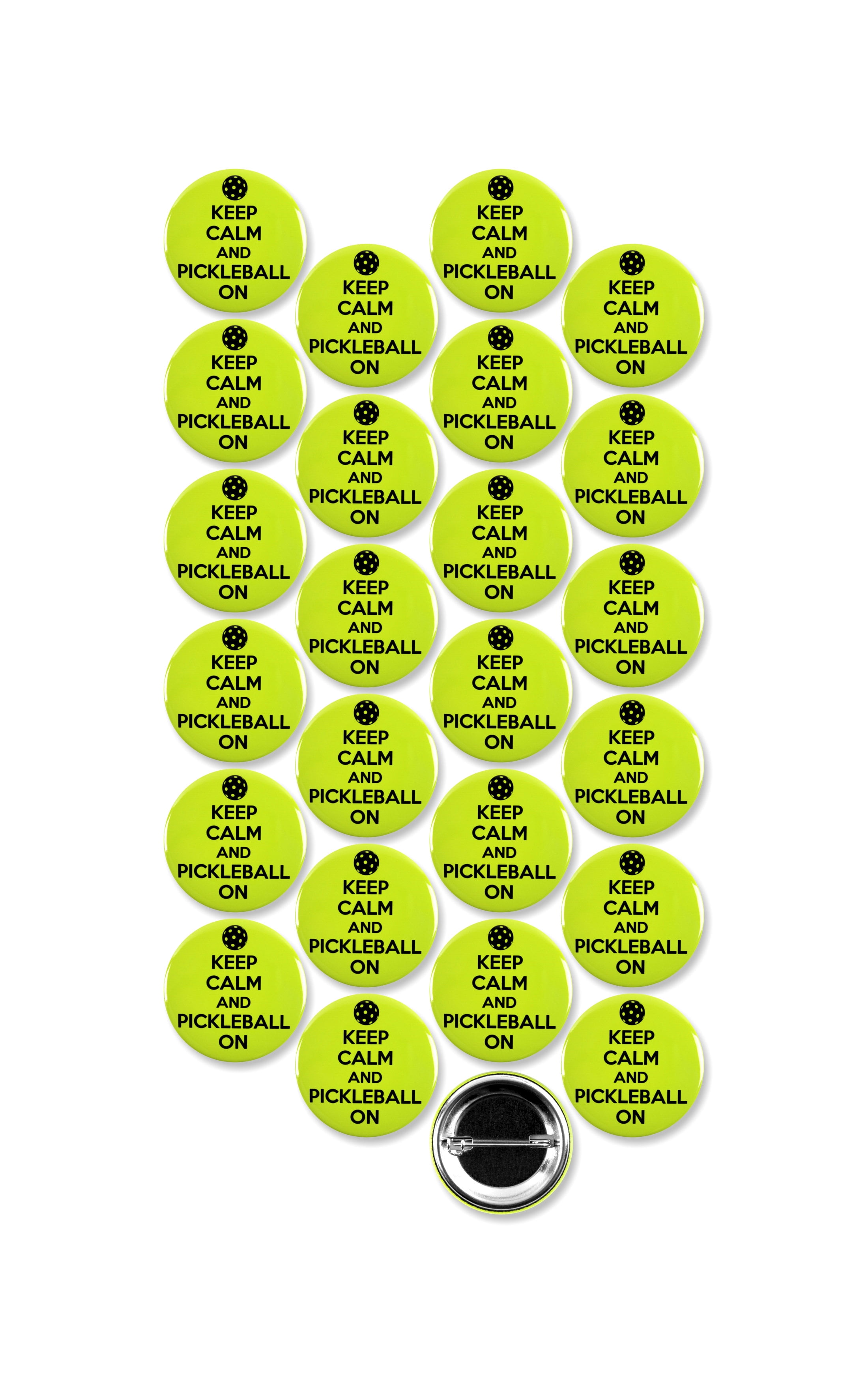 25 Pack - Keep Calm And Pickleball Pinback Buttons - 1.5 Inch - Walmart.com