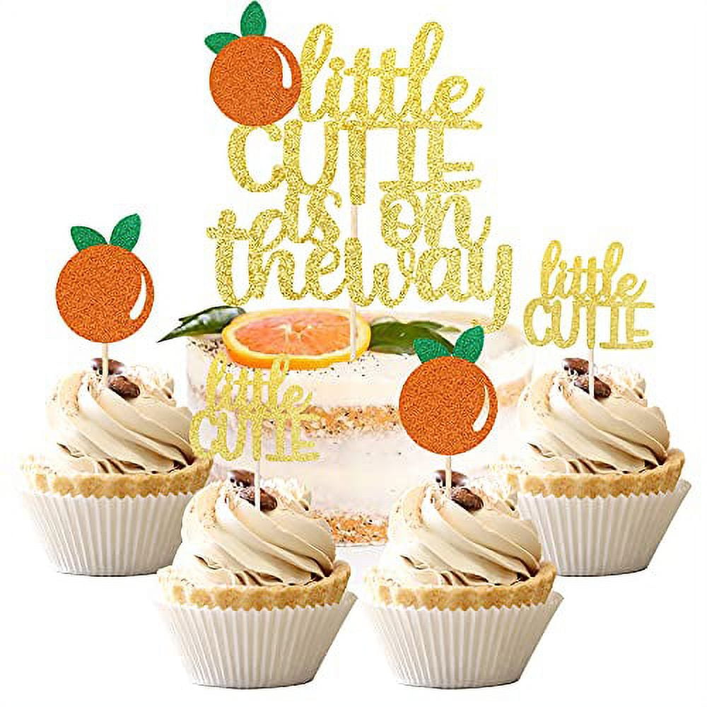 25 Pack Little Cutie Cupcake Toppers with Little Cutie is on the Way ...