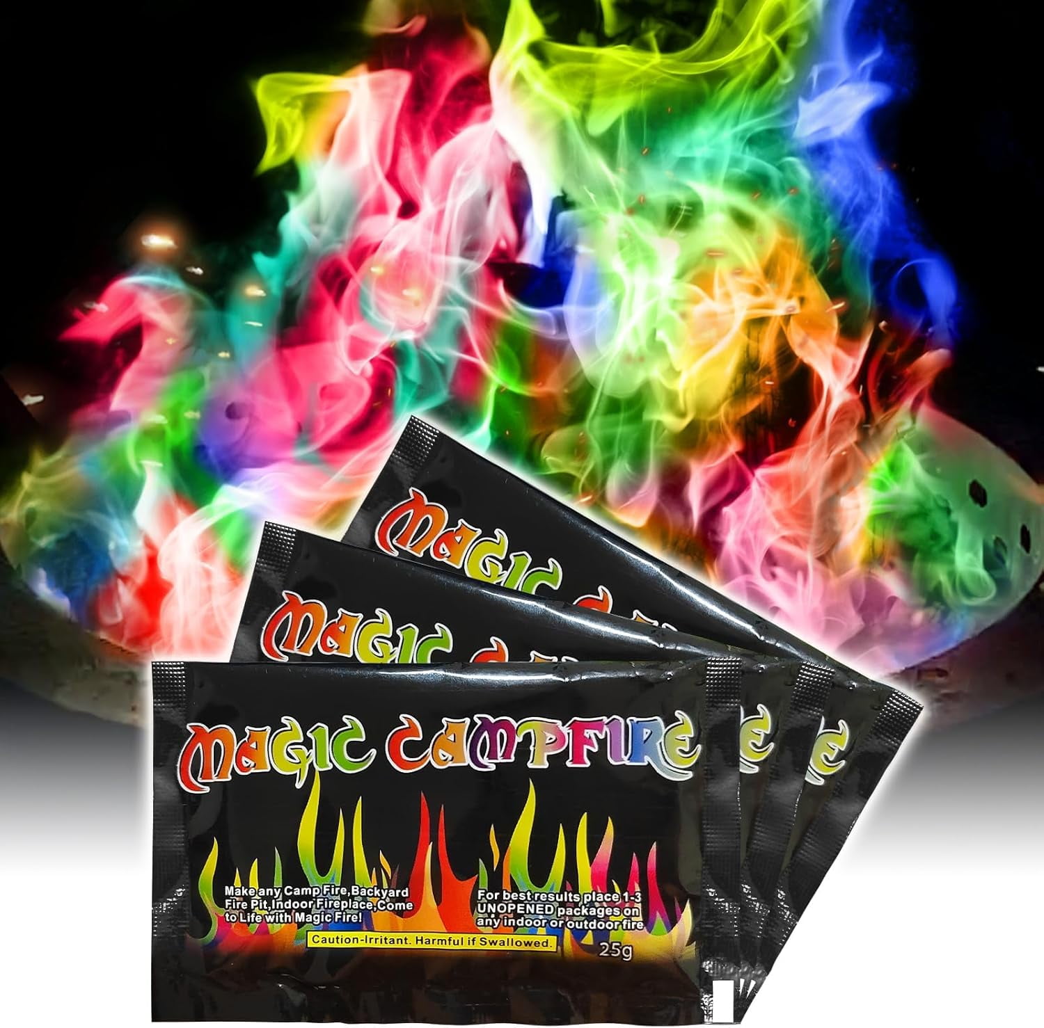 (25 Pack) Magic Campfire Fire Color Changing Packets for Fire Pit ...