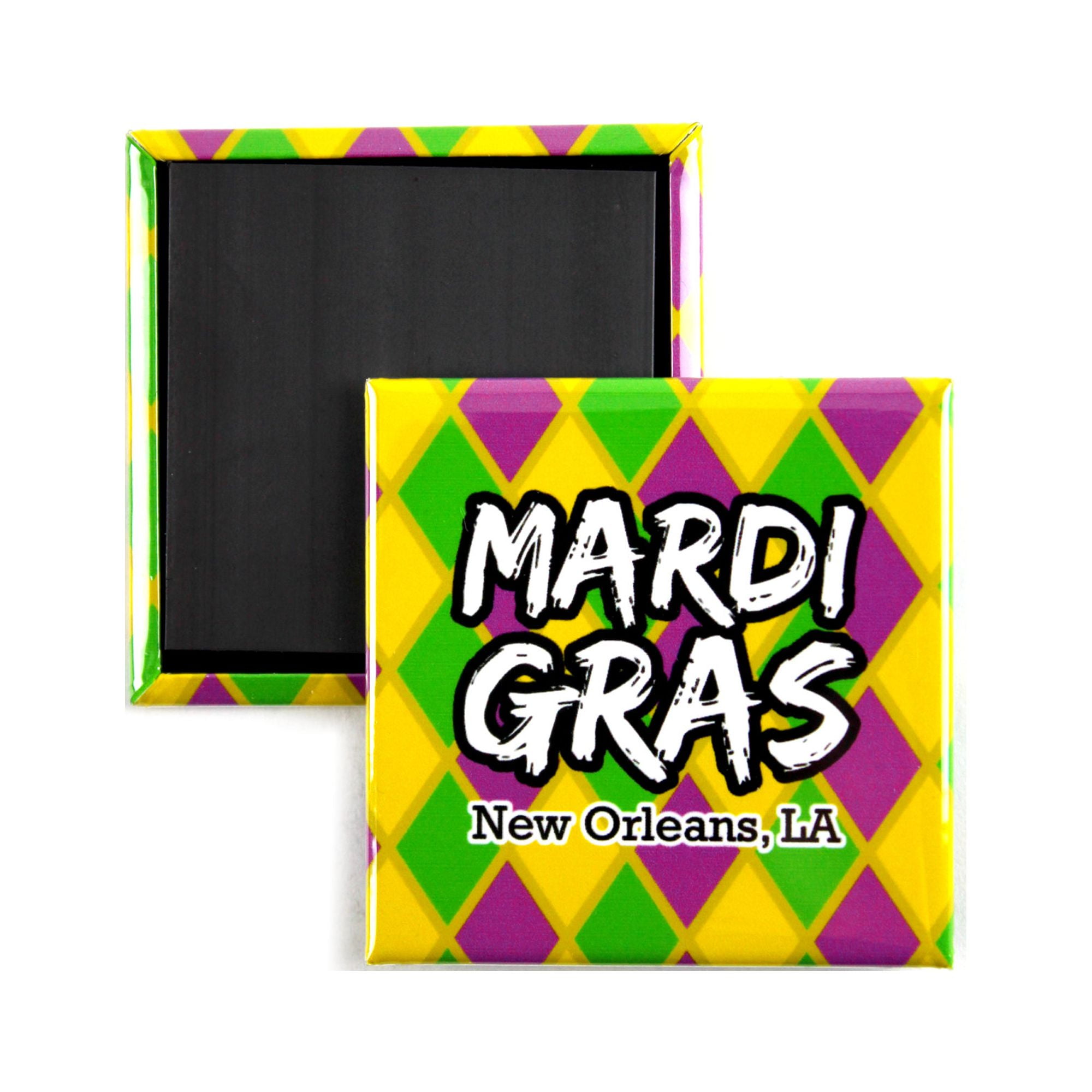 25 Pack - Mardi Gras New Orleans, LA Souvenir Magnet - 2 Inch Square ...