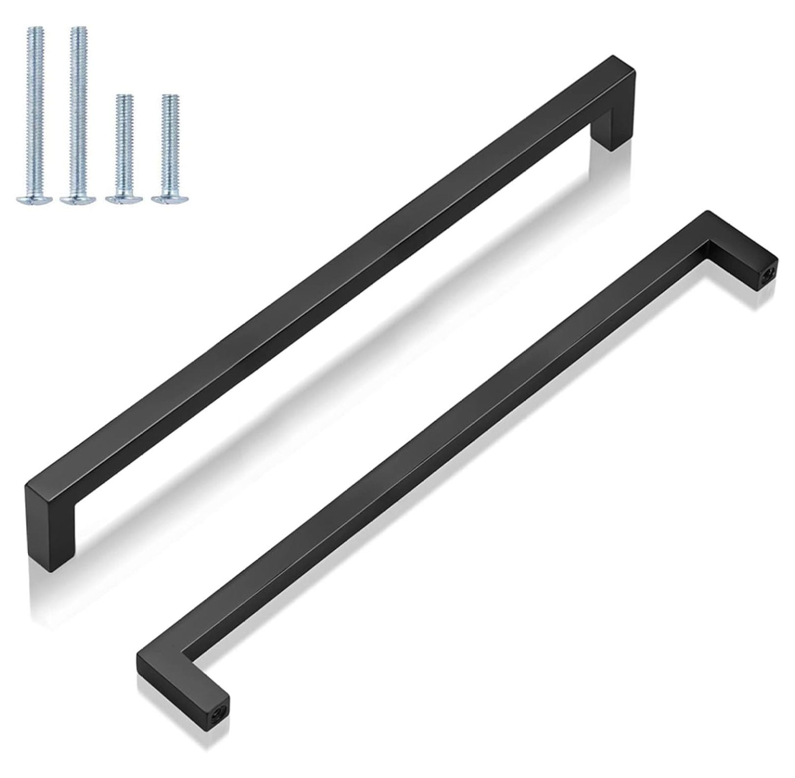 25 Pack Matte Black Cabinet Handles 7-1/2in(192mm) Hole Center Square ...