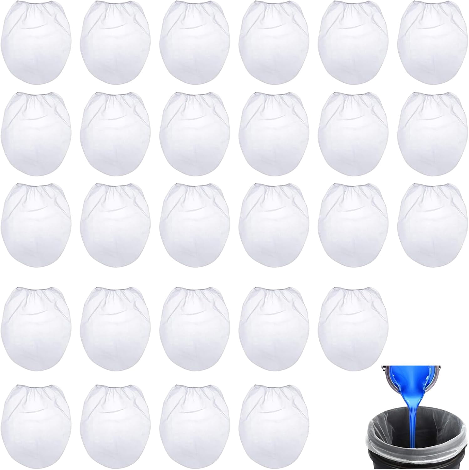 25 Pack Mesh Paint Strainer Bags, 5 Gallon Elastic Top Paint Strainer ...