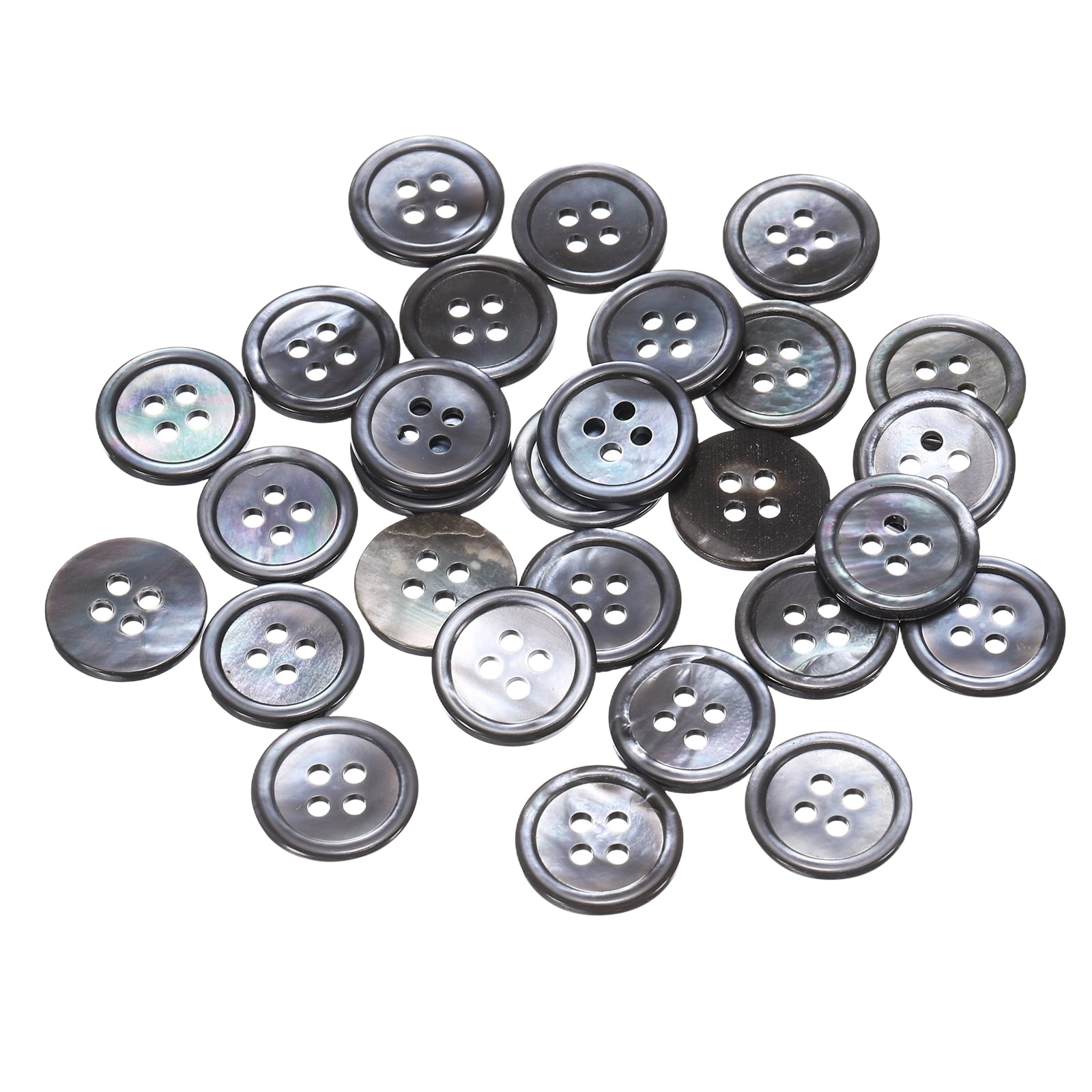 25 Pack Natural Shell Buttons, 4 Hole Mother of Pearl Buttons 15mm ...