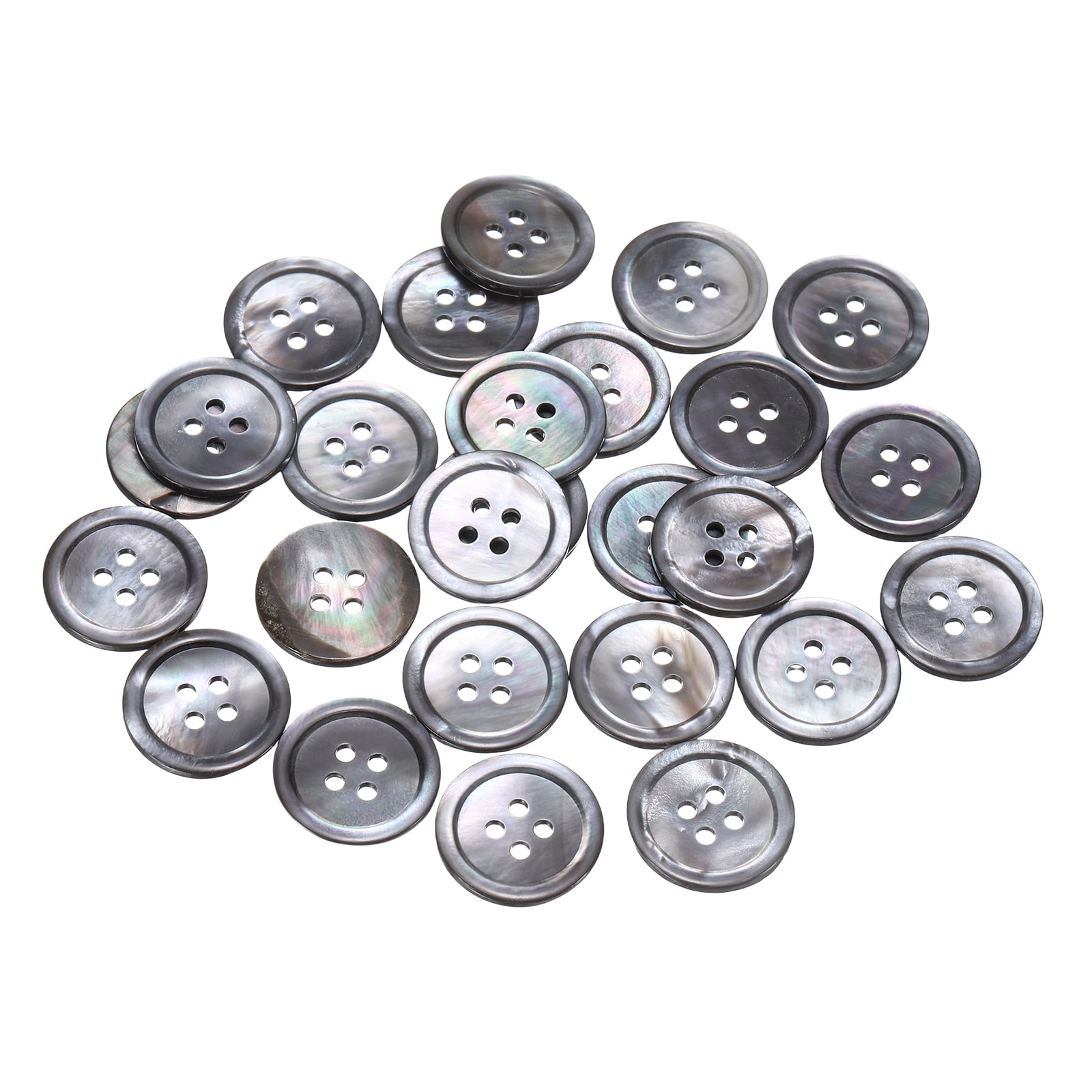 25 Pack Natural Shell Buttons, 4 Hole Mother of Pearl Buttons 20mm ...