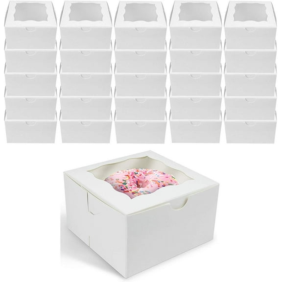 2 Pack Cake Boxes, 10x10x8 Inches Cake Containers with Window, White ...