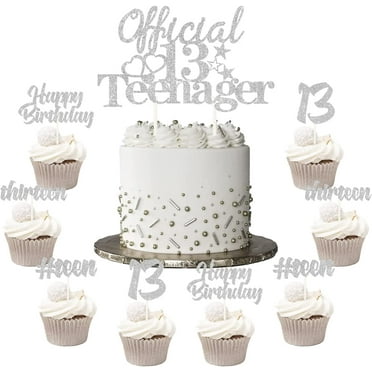 Official Teenager 13th Birthday Cake Decorations, 25 Pack Purple ...
