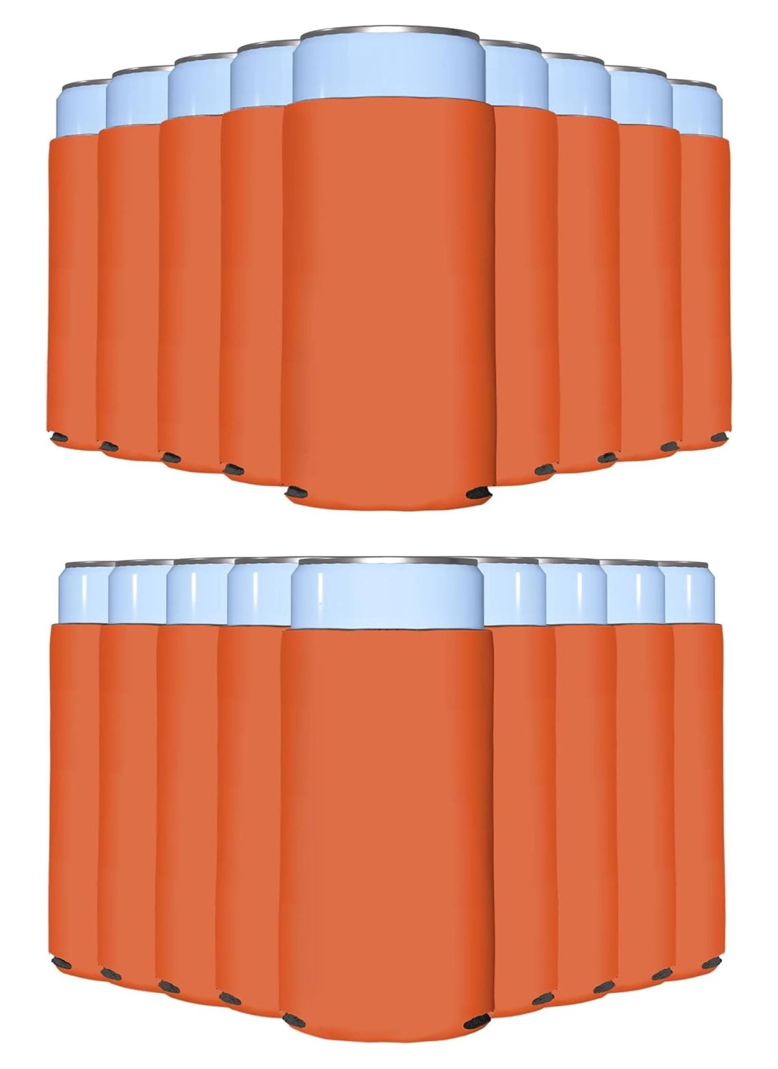 25 Pack Orange Blank Slim Can Cooler Sleeves | Plain Seltzer ...
