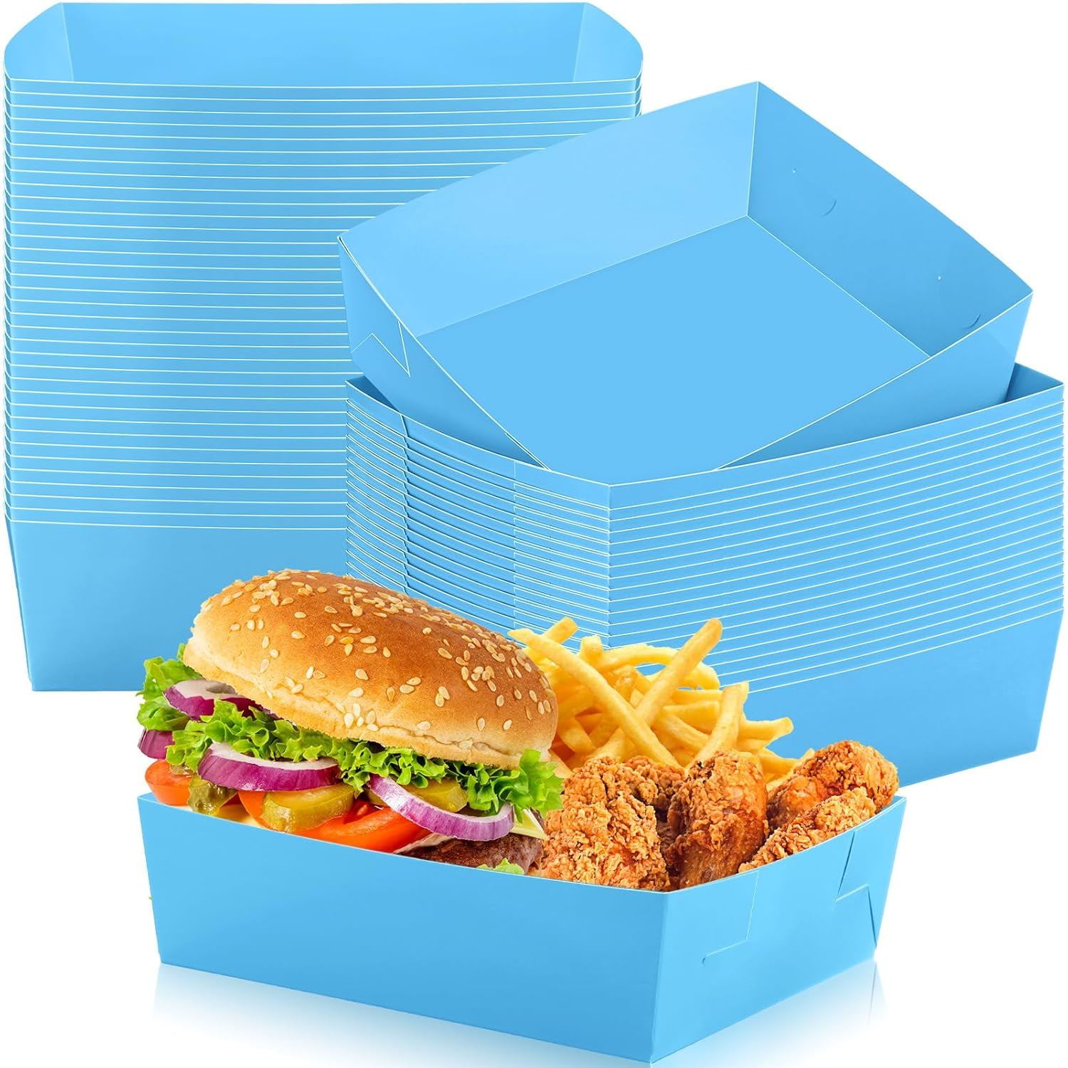 25 Pack Paper Food Tray 5 lb Large Food Boats Nacho Plates Disposable ...