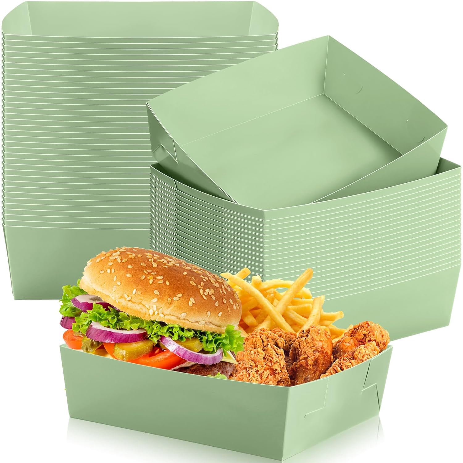 25 Pack Paper Food Tray 5 lb Large Food Boats Nacho Plates Disposable ...