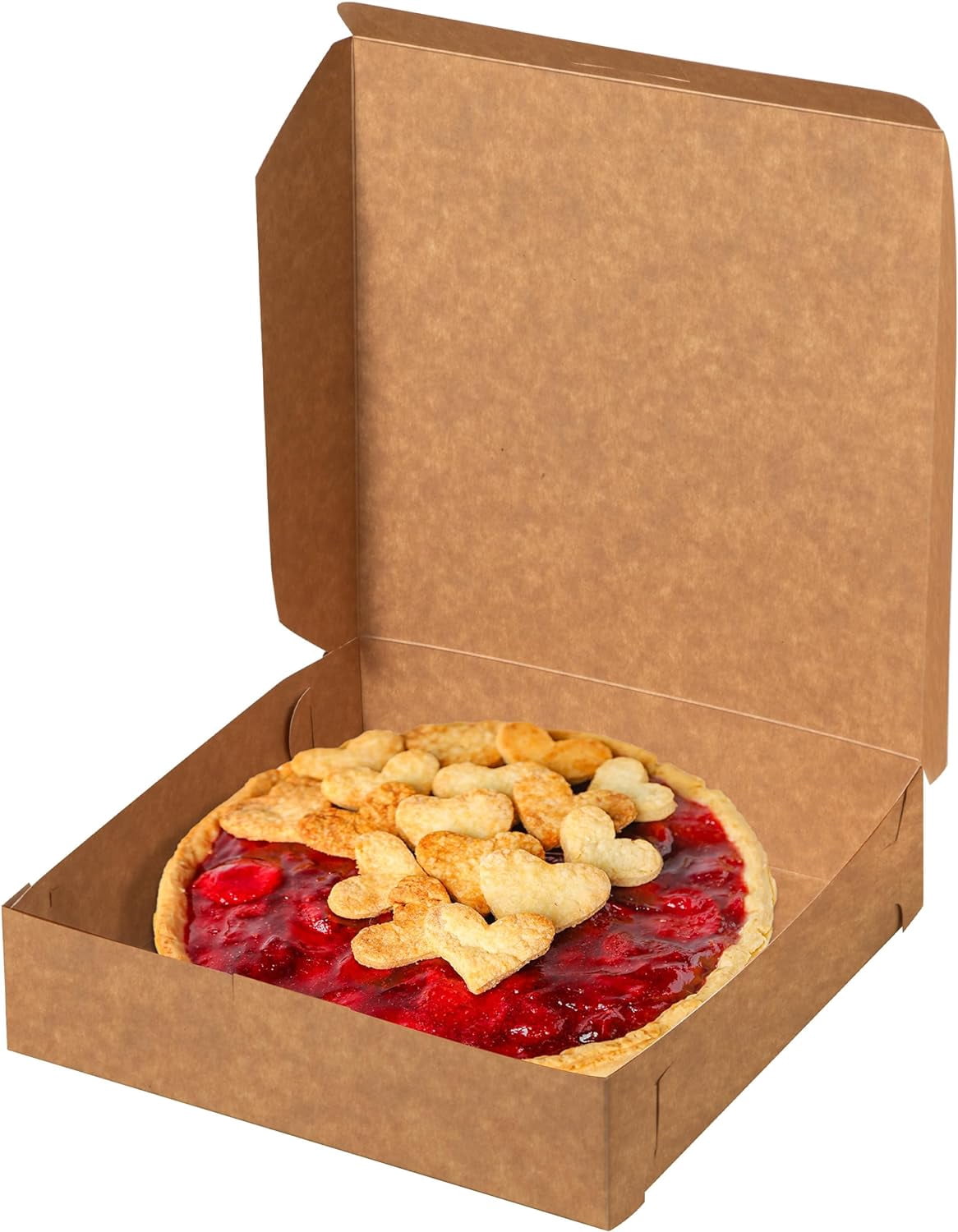 [25 Pack Pie Boxes 10x10x2.5 Kraft Square Bakery for Cookies ...