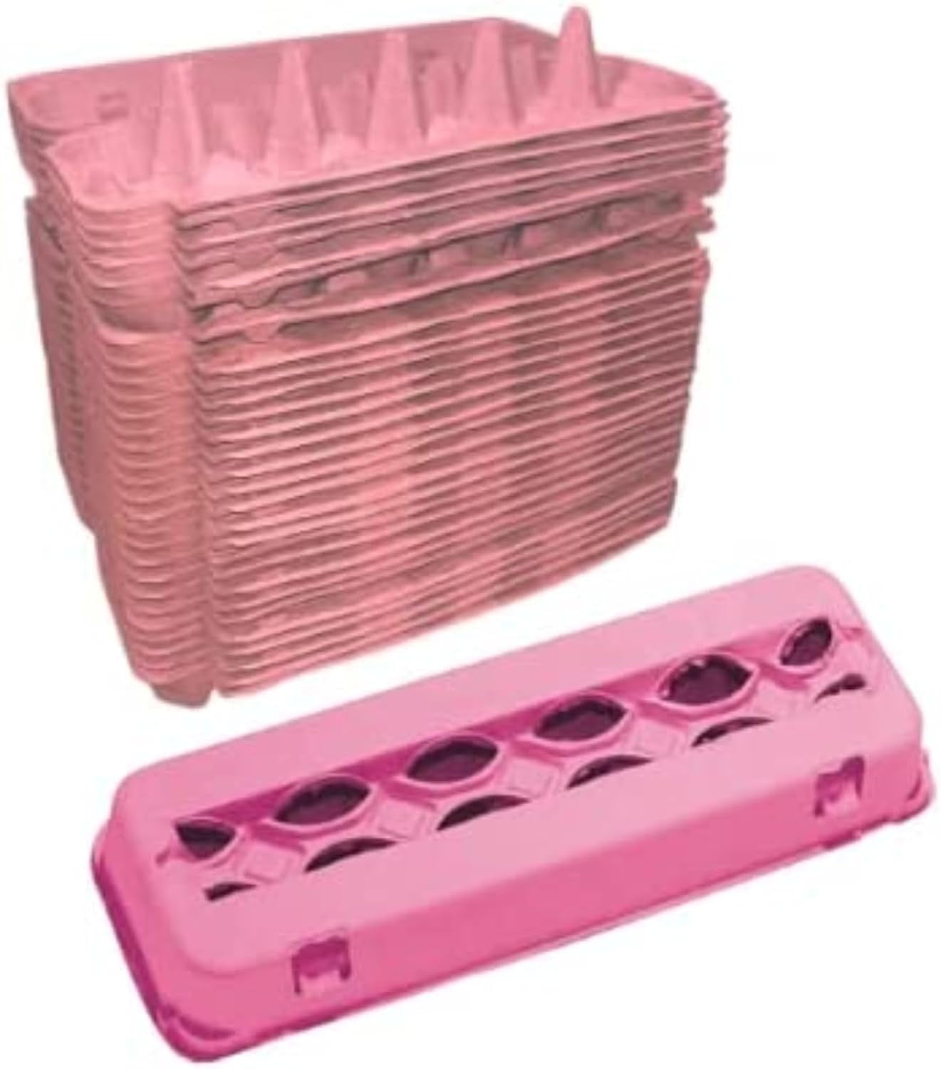[25 Pack] Pink Tint Colored Blank 12-Egg View Top Paper Pulp Carton ...
