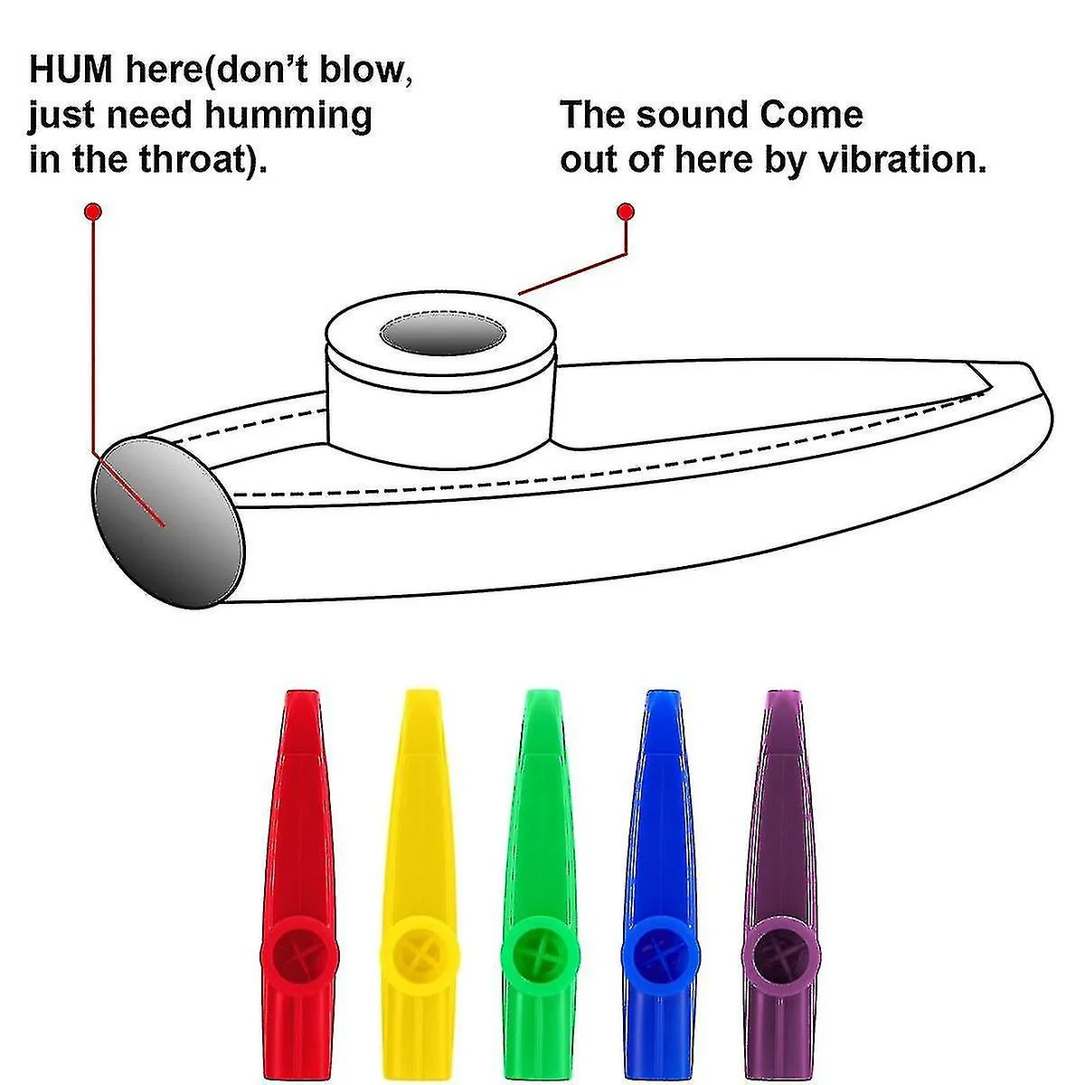 25 Pack Plastic Kazoos Musical Instruments With Kazoo Flute Diaphragms ...