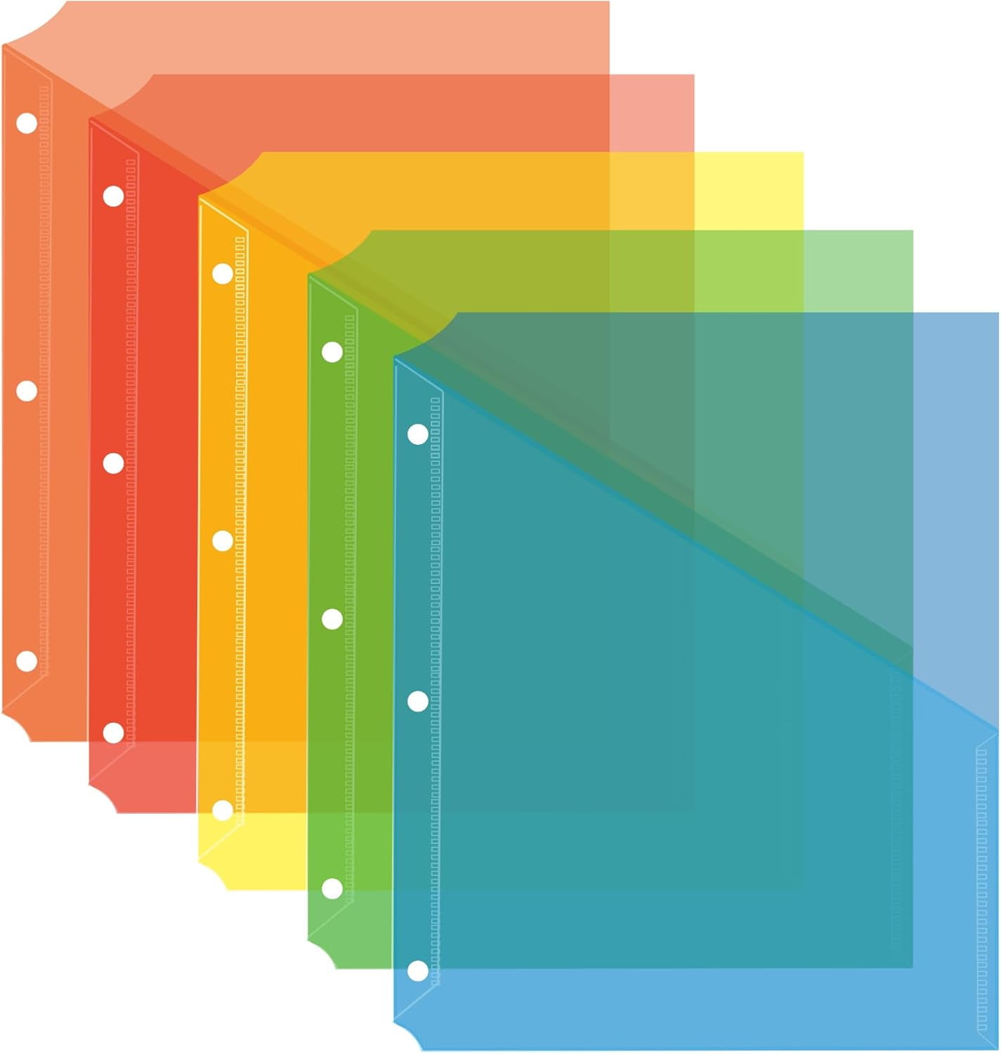 25 Pack Poly Translucent Slash File Jacket,3 Hole Punch Binder ...