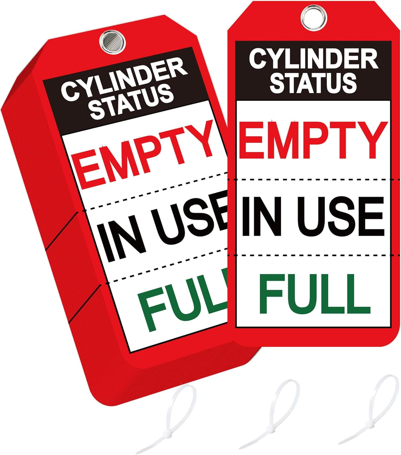 25 Pack Red Waterproof Gas Cylinder Status Tags with Chicken Eye Nails ...