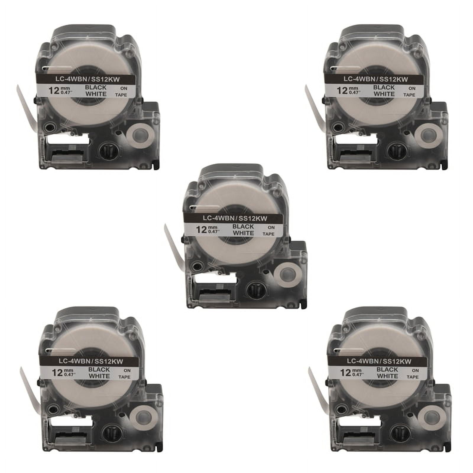 25 Pack Replace -4WBN LC-4WBN9(SS12KW) Label Tapes for LabelWorks LW300 ...