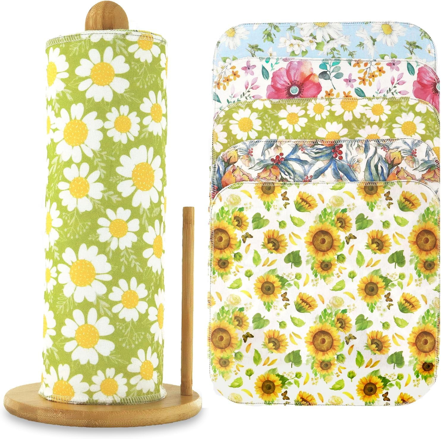 25 Pack Reusable Tissue Paperless Towel Roll Washable Cotton for ...