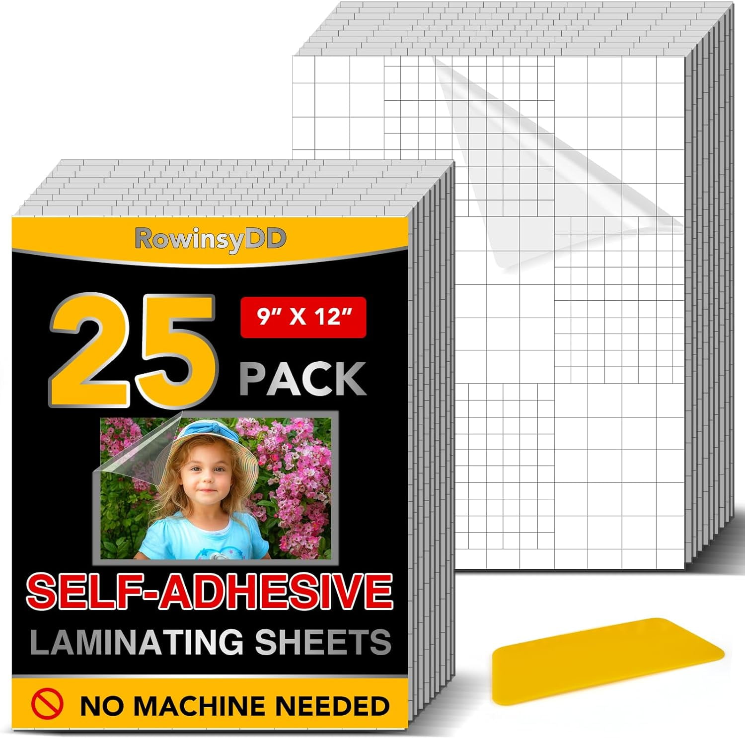 25 Pack Self Adhesive Laminating Sheets, 9 X 12 Inch, Clear Sticker ...