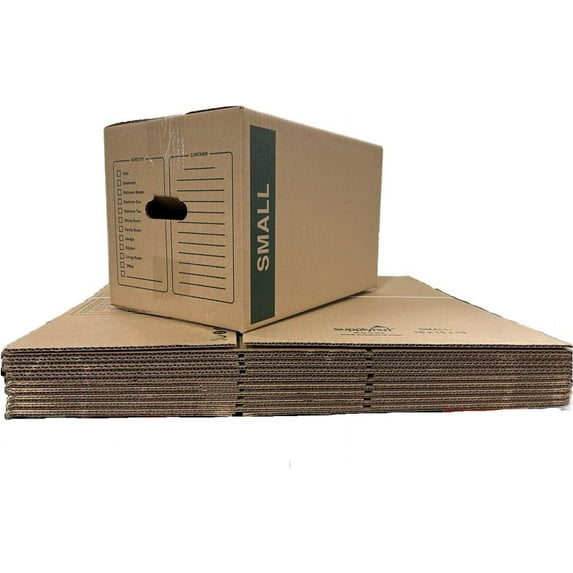 25 - Pack Small Cardboard Moving Boxes 16x10x10 32 ECT With Handles ...