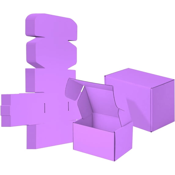 25 Pack Small Shipping Boxes Pink Corrugated Cardboard Box 4x4x2 inches ...