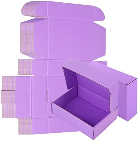 25 Pack Small Shipping Boxes Purple Corrugated Cardboard Box 7x5x2 ...