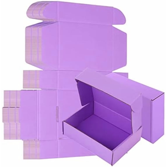 25 Pack Small Shipping Boxes Purple Corrugated Cardboard Box 7x5x2 ...